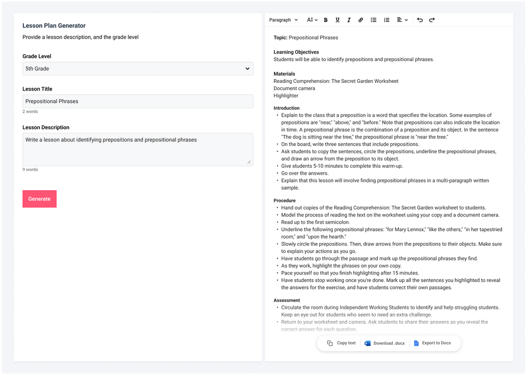 AI Lesson Plans - Create world-class lesson plans 10X faster with our ...